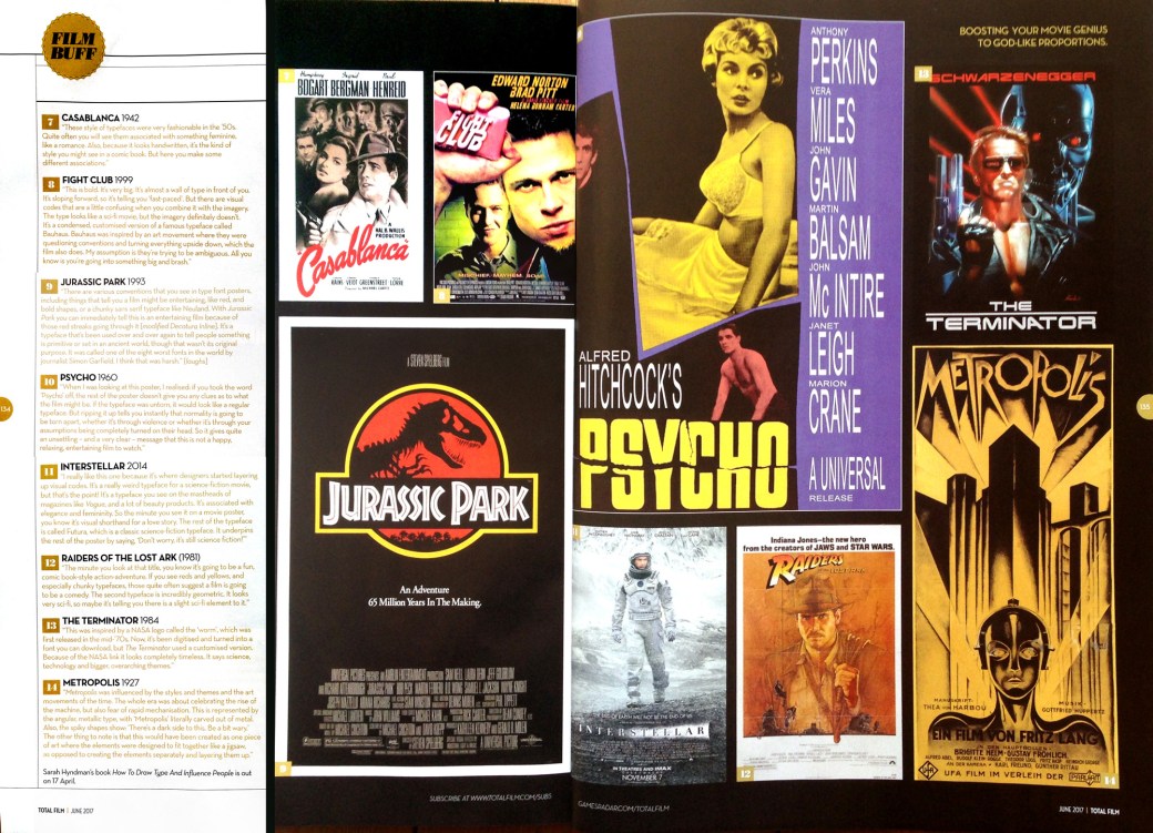 Movie Type. Sarah Hyndman talks film posters with Total Film | Type ...
